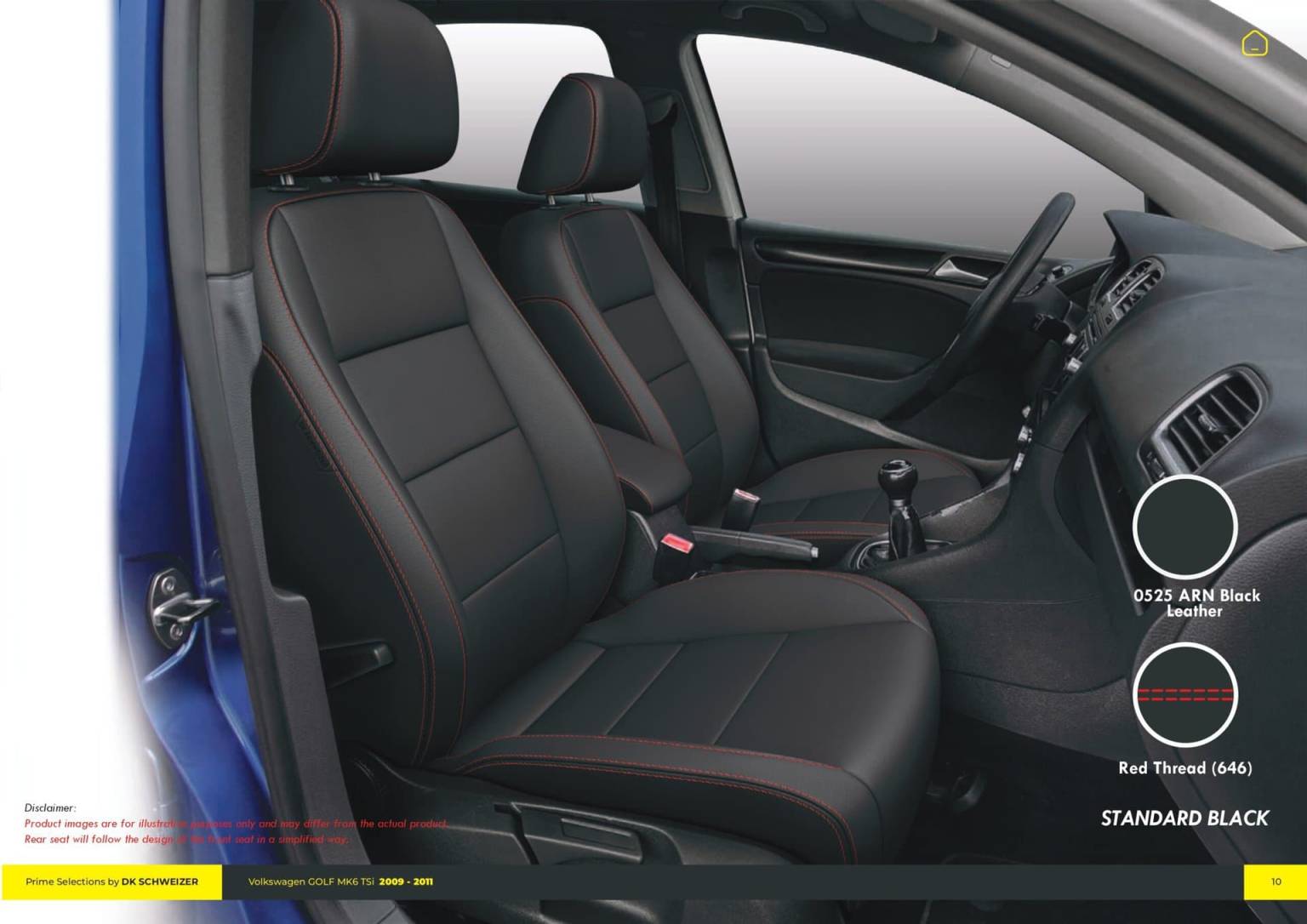 VOLKSWAGEN GOLF MK6 STANDARD BLACK 2009-2011 - DK SCHWEIZER